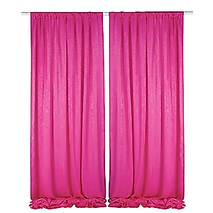 Cytdkve 2 Panels 4.8 Feet x 10 Feet Fushia Velvet-Like Wedding Backdrop Curtain Drapes, Silky Soft Window Curtains Panels for Wedding Ceremony Birthday Party Decorations