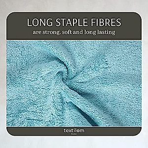 TEXTILOM 100% Turkish Cotton 3 Pcs Bath Towel Set, Luxury Bath Towels for Bathroom, Soft & Absorbent Bathroom Towels Set ( 1 Bath Towel, 1 Hand Towel, 1 Washcloth )- Aqua