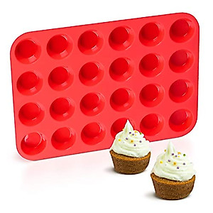 CAKETIME 24 Cups Mini Muffin Pan, 7 Cups Round Regular Muffin Pan for Air Fryer, Oven, Microwave
