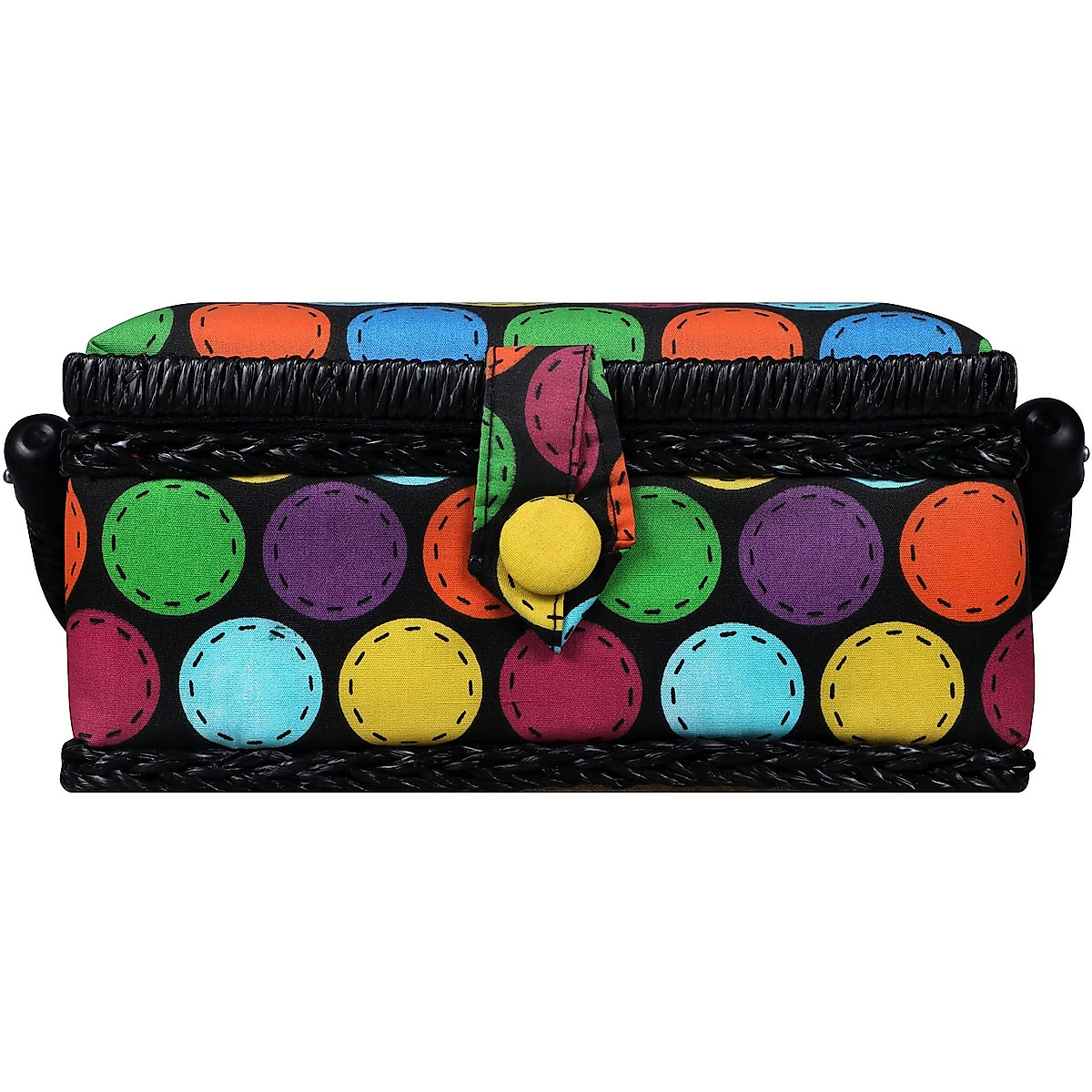 SINGER Polka Dot Small Sewing Basket with Sewing Kit Accessories