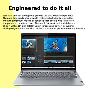 2023 Newest Lenovo Slim 7i Laptop, 14" 2.8K IPS Touchscreen, Intel Core i7-1260P (12 cores), 16GB DDR5 RAM, 1TB SSD, Intel Iris Xe Graphics, Wi-Fi 6E, Windows 11 Home