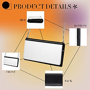 LEIFIDE Sublimation Blank Wallet for Women Heat Transfer DIY Pattern White 5 Mezzanine Purse Makeup Bag with Chain(6 Pcs)