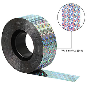 XoreArt Reflective Scare Tape, Double Sided Tape to Keep Away Birds, Pigeons, Crows, Woodpecker, and More (1” by 298 ft)