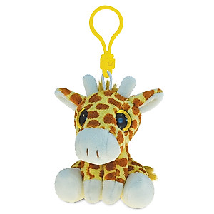 Puzzled DolliBu Big Eye Giraffe Plush Keychain - Stuffed Giraffe Keychain, Fluffy Plush Keychains for Backpack, Purse, Wallet, or Bag, Cute Zoo Party favors Keychain Charm for Kids and Adults - 6 Inch
