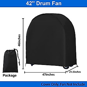 BeSkyer 420D Outdoor Industrial Fan Cover Waterproof Dustproof 42" Fan Cover Protective Cover Fan Accessories Fan Guard Blower Cover