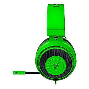 Razer Kraken - Cross-Platform Wired Gaming Headset (PC, PS4, Xbox One & Switch, 50mm Diaphragm, 3.5mm Cable with in-line Controls) Green (Renewed)