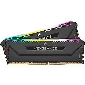 Corsair VENGEANCE RGB PRO SL DDR4 32GB (2x16GB) 3600MHz CL18 Intel XMP 2.0 AMD Ryzen iCUE Compatible Computer Memory - Black (CMH32GX4M2D3600C18)