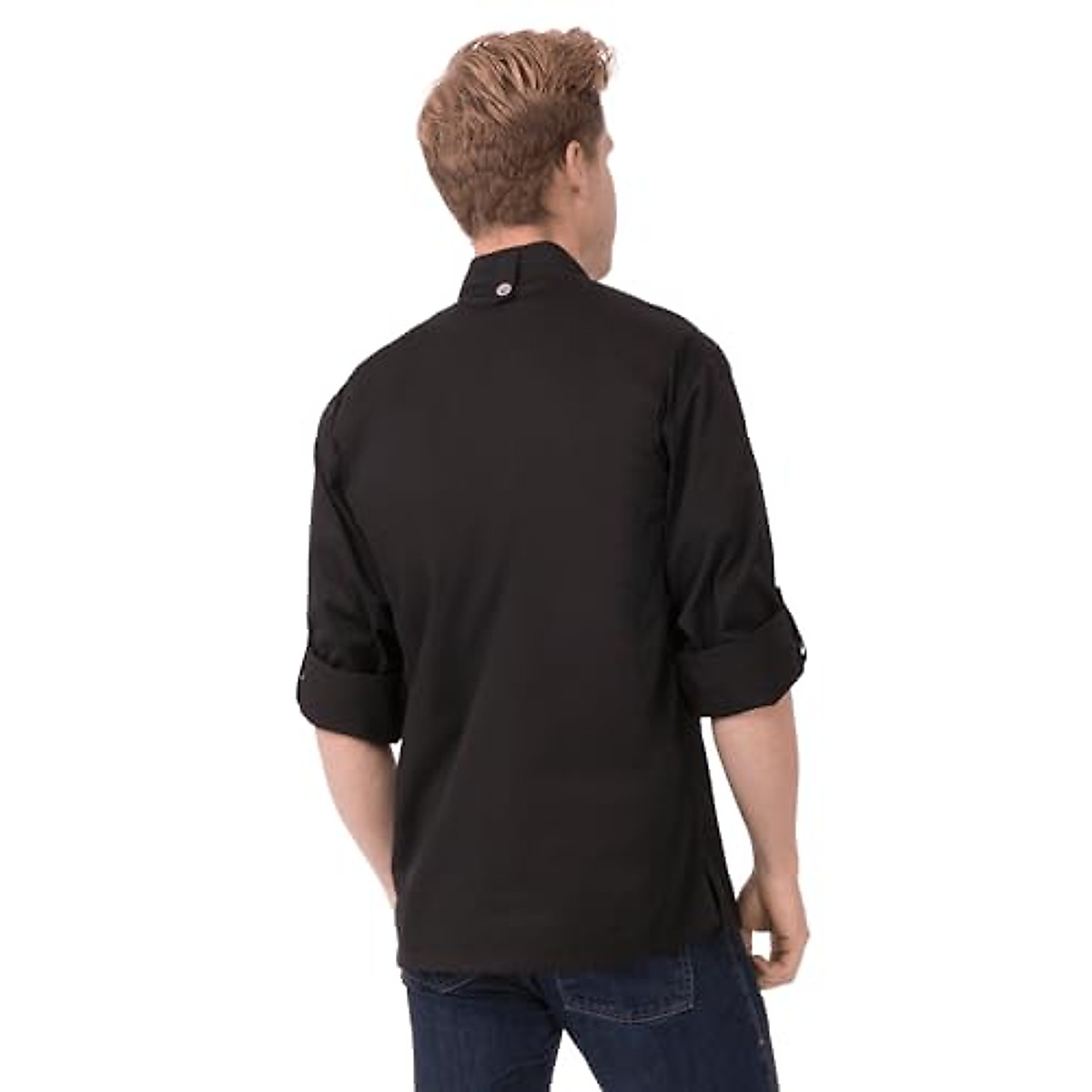 Chef Works Men's Hartford Chef Coat, Black, Medium