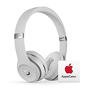 Beats Solo³ Wireless On-Ear Headphones - Apple W1 Chip - Satin Silver with AppleCare+ Bundle