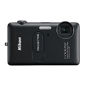 NIKON - Coolpix S1200pj Black 14.1-Megapixel Zoom Digital Camera with Built-In Projector