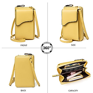 myfriday Small Leather Shoulder Bag, Crossbody Bag CellPhone Wallet Purse Lightweight Crossbody Handbags for Women