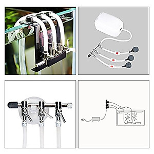 BornFeel Aquarium Air Pump Splitter 10 in 1 Set 3-Way Air Flow Control Lever Valve & 3 Non-Return Check Valves & 6 Suction Cups for Fish Tank Airline Air Tube Hose