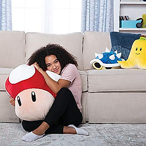 Club Mocchi- Mocchi- Nintendo Super Mario Plush - Red Mushroom Plushie - Collectible Jumbo Plushies - 22 Inch
