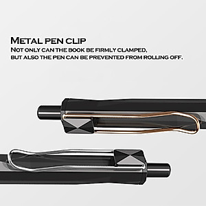 DUNBONG Retractable 0.5mm Porous Point Pen, Black ink gel pens, Box of 6 Pens (White Packs of 6)