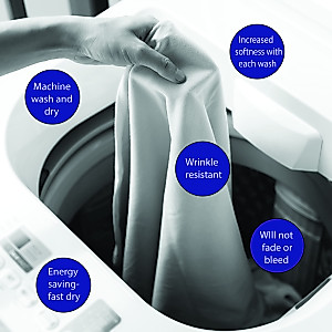 Thermee Micro Flannel California King-Size Sheet Set, Machine Wash-Dry, No Pilling, 18" Deep Pocket, 2 King Pillowcases, Blue Spruce