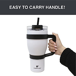 Hydraflow Capri - Triple Wall Vacuum Insulated Water Bottle with Handle (50oz, Powder Aqua) Stainless Steel Metal Thermos, Reusable Leak Proof BPA-FREE for Sports and Travel