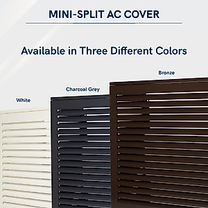 Airdeko's Mini Split AC Cover for Outside Units Sturdy Aluminum, Optimal Performance & Protection of Mini Split System Outdoor Condenser Compatible with Airdeko's Anti-Theft System (Charcoal, Large)