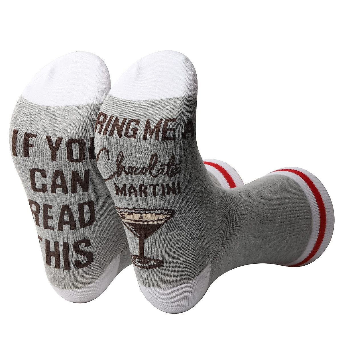 GJTIM 2 Pairs Cocktail Socks If You can Read this Bring Me A Chocolate Cocktail Socks Novelty Gifts for Drinking Lovers