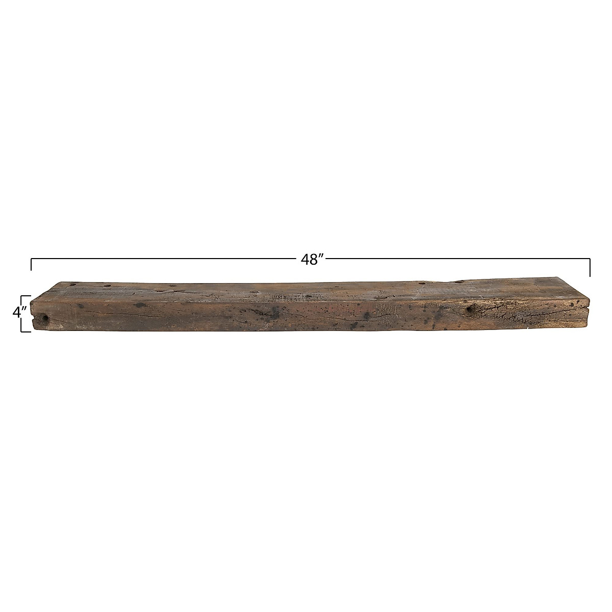 Creative Co-Op Wood Floating Wall Shelf, Large, Brown