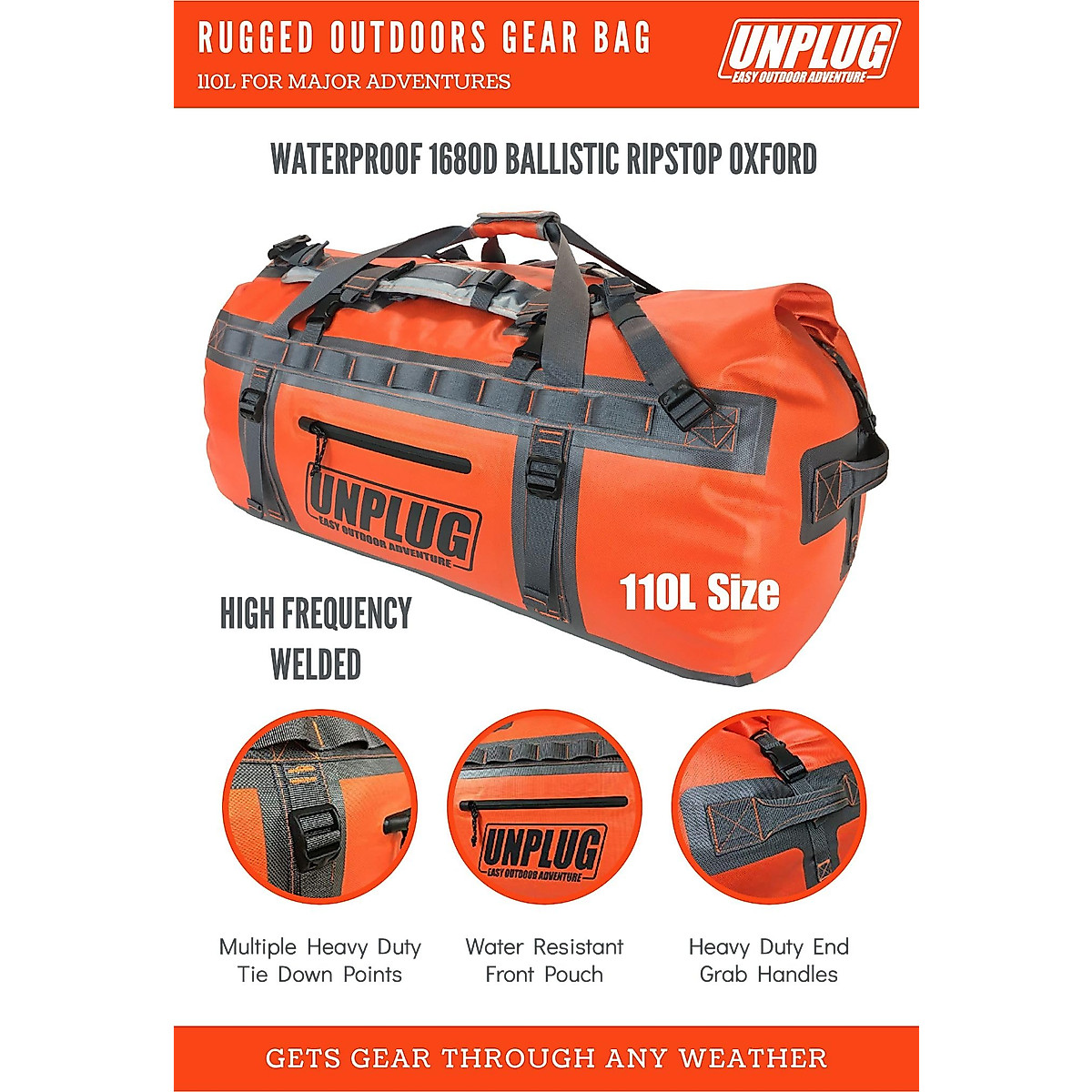 big duffle bag equipment duffle bag large waterproof luggage extra large duffle bag for travel kayaking accessories boating equipment backpack duffle bags for travel drybag waterproof bag (110L AO)