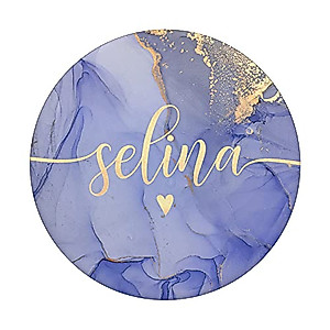 Selina Letter S Initial Cute Purple Personalized PopSockets Swappable PopGrip