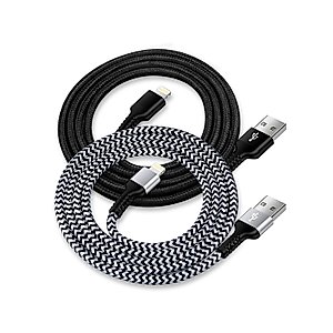 USB A to Lightning Cord, 2Pack/3Ft Nylon Braided iPhone Charger Cable, Apple Approved Fast Charging Power Wire for iPhone 14, 13 Pro Max, 13Pro, 13 Mini, 12 11 10 XR XS X 8 Plus 7 Fast Cargador Chord