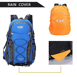 Diamond Candy Waterproof Hiking Backpack for Men and Women, Lightweight Day Pack for Travel Camping, Darkblue, 40L