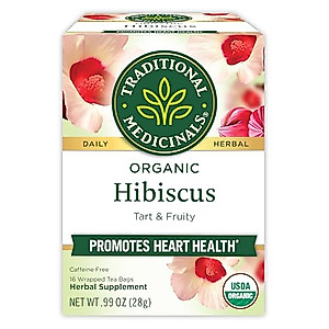Traditional Medicinals Organic Hibiscus Herbal Tea, 16 Tea Bags (Pack Of 1)