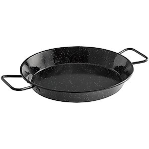 OCS Parts Pro Chef Series 11-Inch Enameled Carbon Steel Paella Pan | Heavy Duty Paella Skillet for Home and Commercial Kitchens
