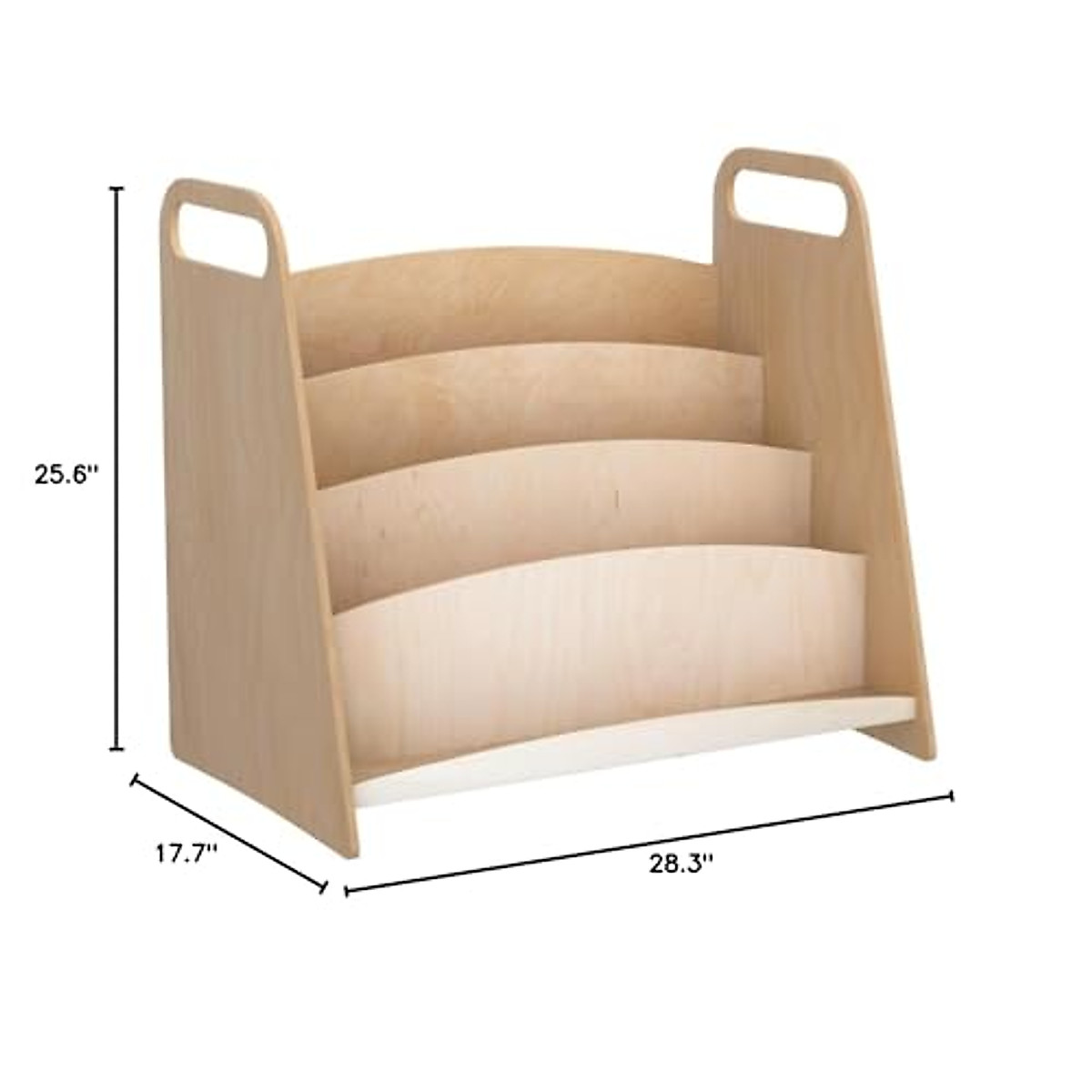 Goodevas Wooden Book Shelf Organizer & Toy Storage for Kids - Wood Book Case & Toy Stand Bookcase for Toddler Room - Montessori Display Stand Bookshelf for Children Made in Ukraine