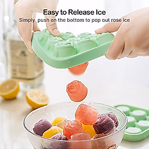 Ice Cube Tray Rose, MEETRUE Rose Shaped Ice Tray Silicone Ice Cube Tray with Lid Ice Molds Making 9 x 1.2'' Rose Ice Cube Trays for the freezer, Novelty Drink Tray For Chilled Cocktails Juice Drink