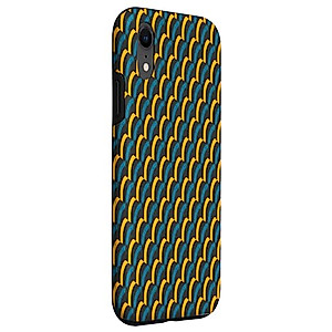 iPhone XR Abstract Yellow and Blue Waves Case