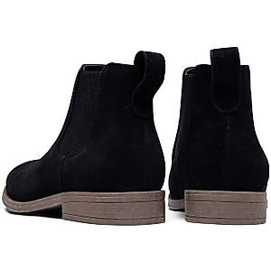 Jousen Men's Chelsea Boots Casual Suede Fall Ankle Boots Simple Style Boots for Men Size 10 (AMY658A Black 10)