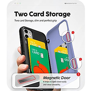 GOOSPERY iPhone 11 Case, iPhone 11 Wallet Case with Card Holder, Protective Dual Layer Bumper Phone Case - Lilac Purple