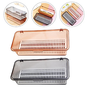 Tofficu 2pcs Chopsticks Storage Box Backflow Preventer Drainer Basket Cabinet Grocery Holder Kitchen Utensils Plastic Storage Drawer Kitchen Storage Case Pp Metallic Line Sink