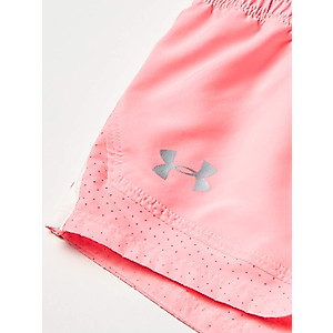 Under Armour Sprint Shorts, Pink Craze (645)/Metallic Silver, Youth X-Large