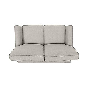 GDFStudio Denise Loveseat, Mid-Century Modern, Minimal, Beige