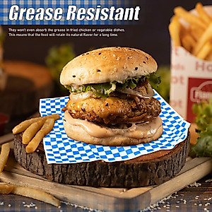 Hslife 180 Sheets Checkered Dry Waxed Deli Paper Sheets, Paper Liners for Plasic Food Basket, Wrapping Bread and Sandwiches(11.6''x11.6'',6 Colors)