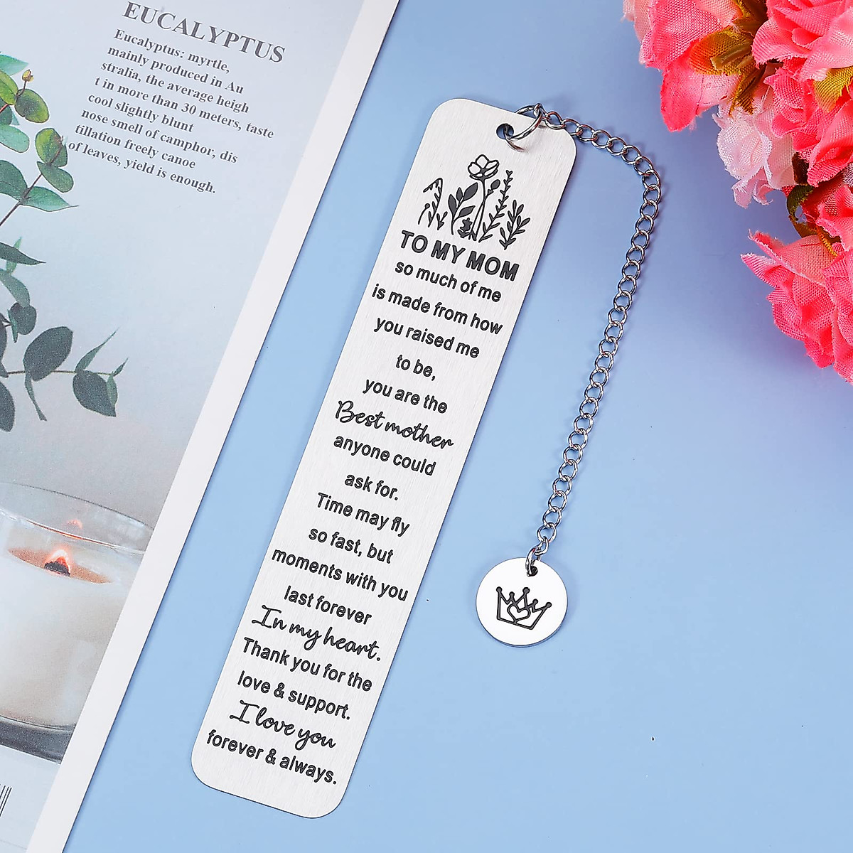 Mom Gift Bookmark for Women Mothers Day from Son Daughter Birthday Valentines Christmas Stocking Gifts for Mother Mommy Grandma from Teens Kids I Love You Mom Book Lovers Gift