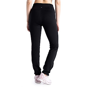 Yogipace Tall Women's 35" Fleece Lined Thermal Yoga Pants Winter Straight Leg Warm Sweatpants,Black,Size S