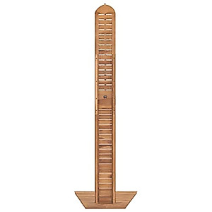 vidaXL Solid Teak Wood Garden Shower Sturdy 27.6" Outdoor Backyard Poolside Showering 43.3" Stainless Steel