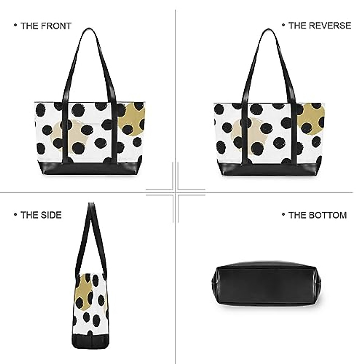 Polka Dot Laptop Tote Bag for Women Travel Work Bag Handbags Purse Canvas Teacher Tote Bags with Zipper