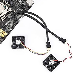 nutjam Black 4 Pin PWM Fan Splitter Cable,1 to 2 Converter, Fan Splitter Adapter for Desktop Computer CPU & Fan (2 Pack)