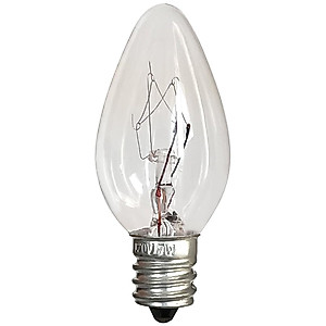 MMBGJKG Incandescent C7 E12 Base Bulbs,15 Watt Replacement Bulbs for Himalayan Salt Lamps & Baskets, Chandeliers, Scentsy & Wax Warmers, Night Lights,120V, Dimmable (10)