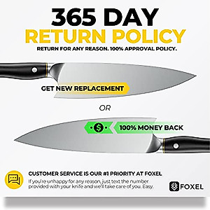 FOXEL Razor Sharp Cooking Chef Knife - Large 9 inch Kitchen Knife for Rock Chopping – Professional Rust Resistant 9 inch High Carbon German Stainless Steel – Presentation Gift Box