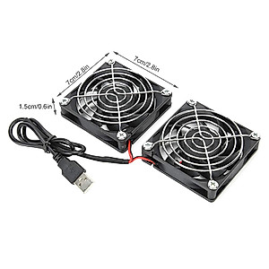 Router Fan Cooler,5V Quiet USB Router Heat Dissipation Dual Cooling Fan,for ASUS RT-AC68U AC86U EX6200 for Tengda AC15 Router
