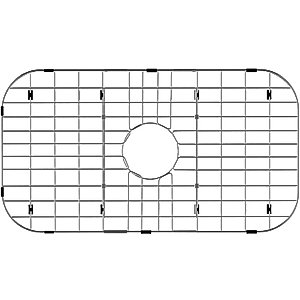 SANNO Sink Protector Grid 26"L X 14"W, Sink Rack Sink Protector Bottom Grid Centered Drain Hole, 304 Stainless Steel for Kitchen Sink Grate