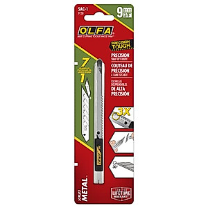 OLFA 9mm Stainless Steel Graphics Knife (SAC-1) - Multi-Purpose Retractable Art Utility Precision Knife w/Snap-Off Blade, Replacement Blades: Any OLFA 9mm Blade