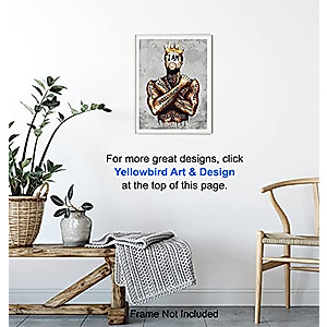 African American Wall Decor - Motivational Black Art - Black Man Positive Quotes Poster - Boys Bedroom Home Office Man Cave - Inspirational Encouragement Gifts for Men - Positive Affirmations Picture