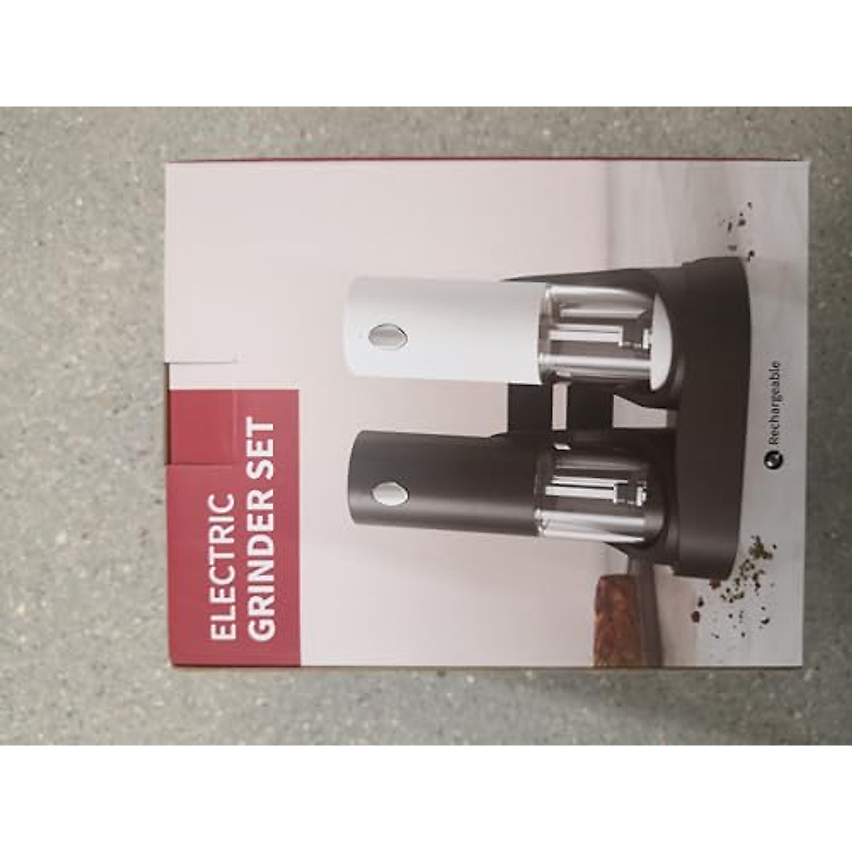 CIRCLE JOY Electric Salt and Pepper Grinder Set Automatic Salt and Pepper Grinder Set with Easy-to-Carry Charging Base and LED Light, Adjustable Coarseness, USB Rechargeable, Washable Container, Black